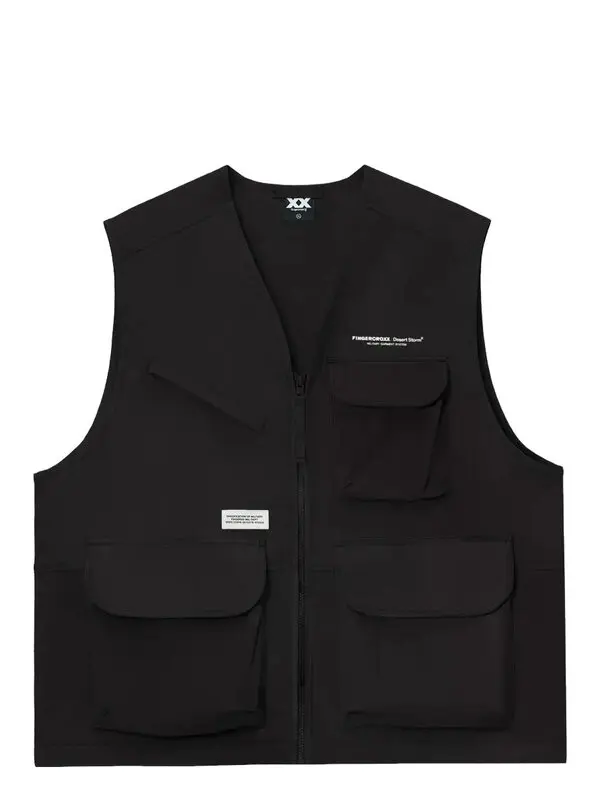 FINGERCROXX Pocket Zip Gilet - Black