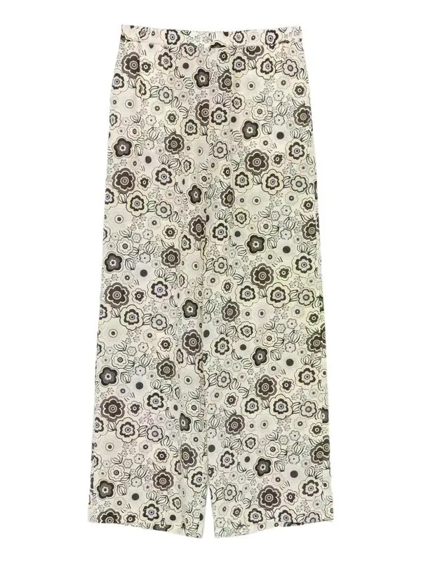 Aspesi Floral-print Trousers - Neutrals