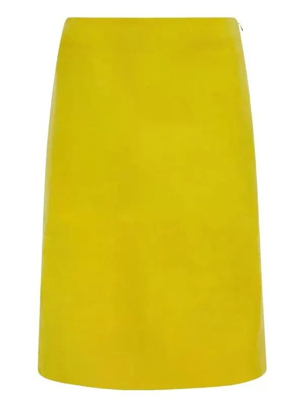 FERRAGAMO Nubuck Pencil Skirt - Yellow