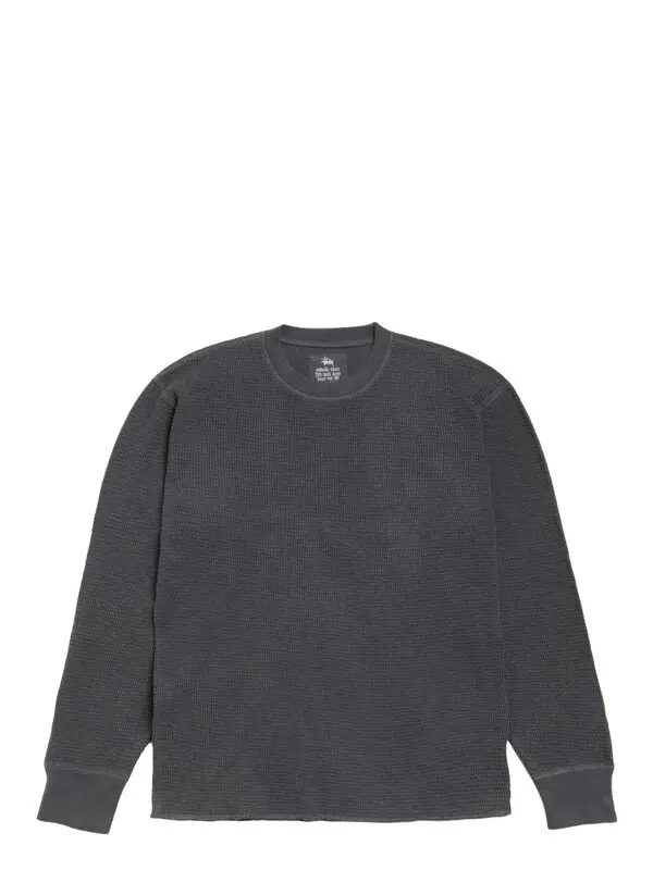 StÜssy Pigment Dyed Long Sleeve Thermal Sweater - Grey