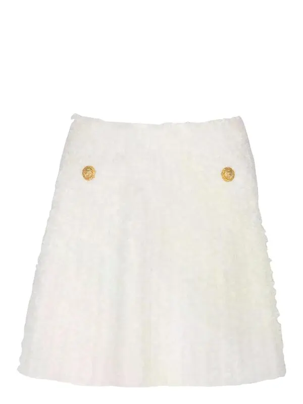 Balmain Button-embellished Mini Skirt - White