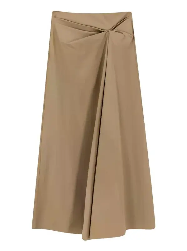 Max Mara Draped Flared Asymmetric Skirt - Brown