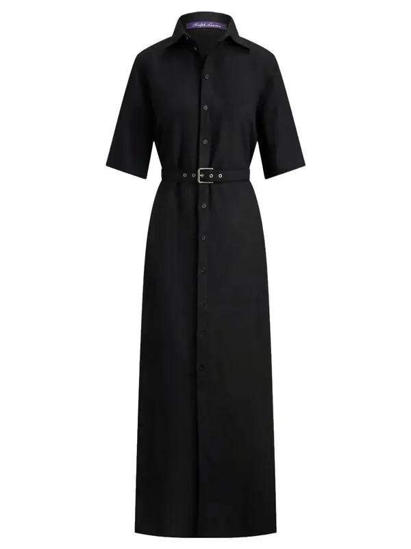Ralph Lauren Carol Buckled Shirt Maxi Dress - Black