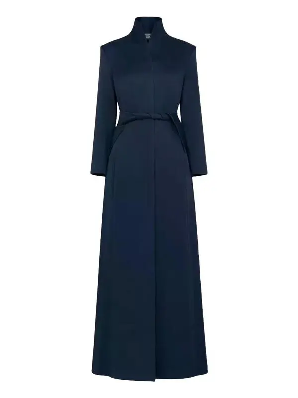 GLORIA COELHO Slit-detail Belted Coat - Blue