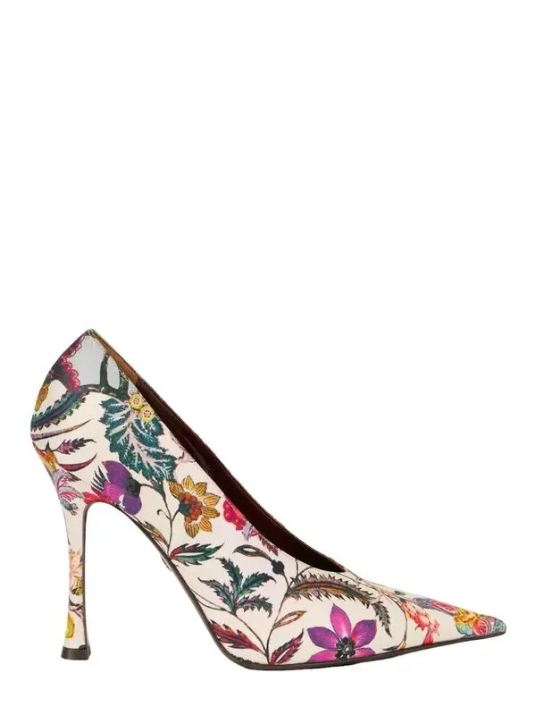 Roberto Cavalli Florentine Floral-print Pumps - Neutrals