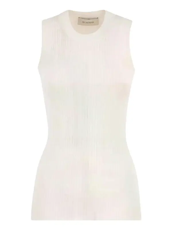 Sportmax Tione Ribbed Top - Neutrals
