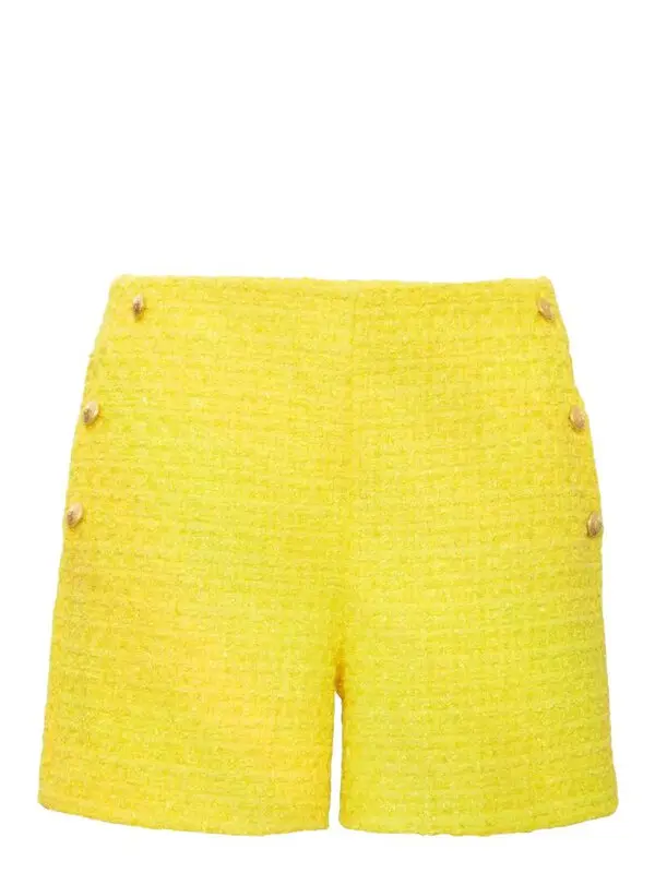 WEILL Tweed Buttoned Shorts - Yellow