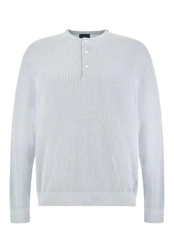 Paul & Shark Crew-neck Sweater With Button Placket - Blue