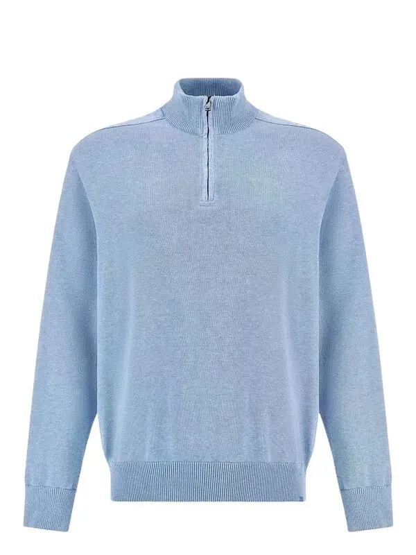 Paul & Shark Half-zip Cotton Sweater - Blue