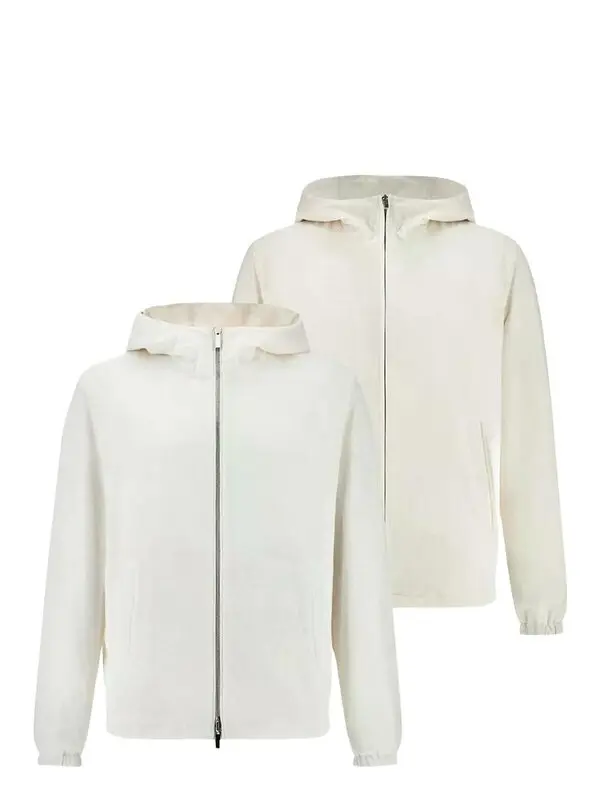 Paul & Shark Reversible Hooded Linen Windbreaker - White