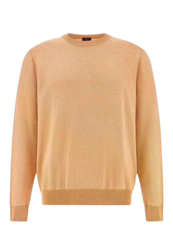 Paul & Shark Crew-neck Textured Knit Sweater - Orange