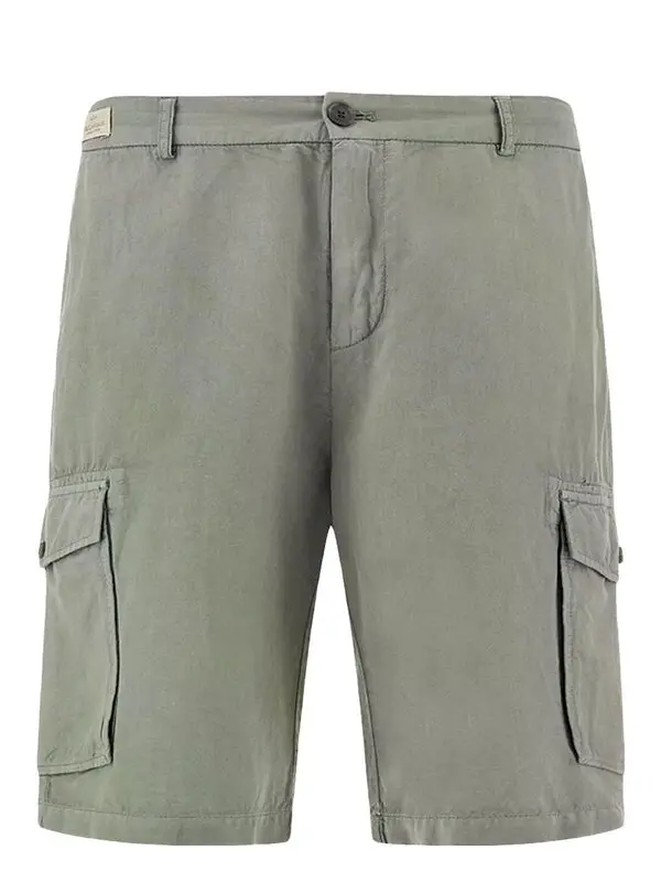 Paul & Shark Garment-dyed Cargo Bermuda Shorts - Green