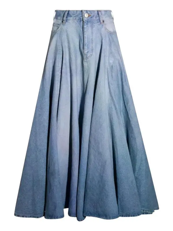 Balenciaga Godet Panelled Maxi Skirt - Blue