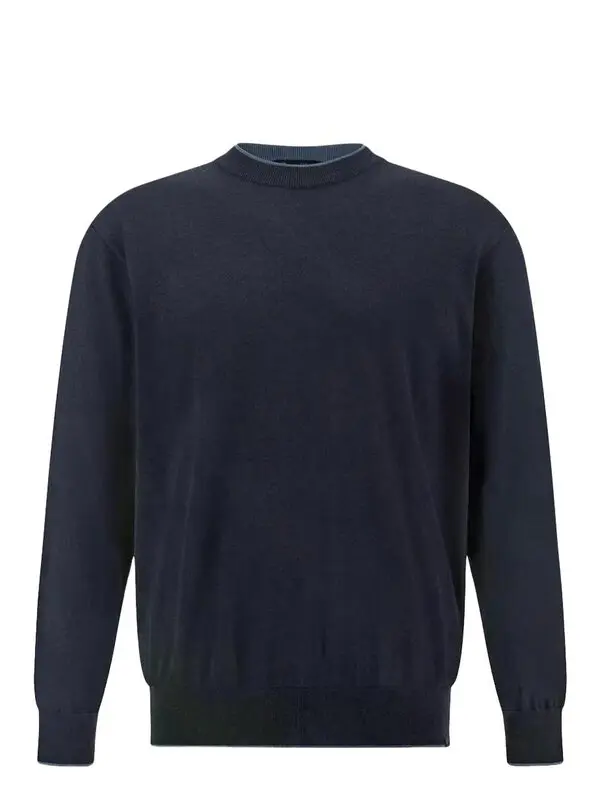 Paul & Shark Bicolor Collar Crew-neck Sweater - Blue