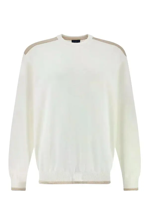 Paul & Shark Crew-neck Panelled Sweater - White