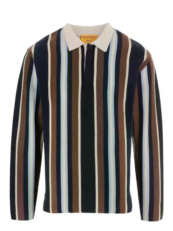 Guest In Residence Striped Rugby Polo Shirt - Blue