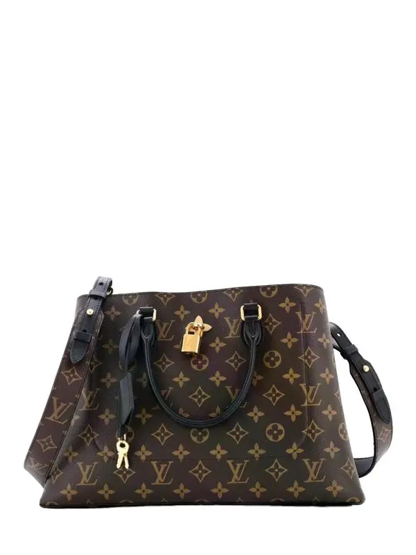 LOUIS VUITTON Flower Monogram Canvas Tote Bag - Brown