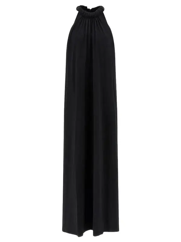 NUDE Neckline Sleeveless Maxi Dress - Black