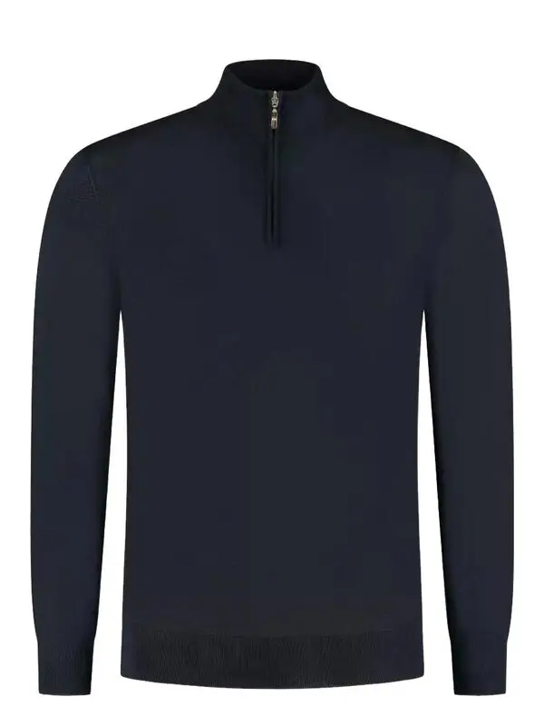DORIANI CASHMERE Zip Cashmere Sweater - Blue