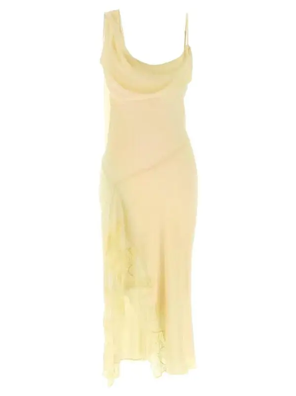 VAILLANT Adjustable Straps Lace Dress - Yellow