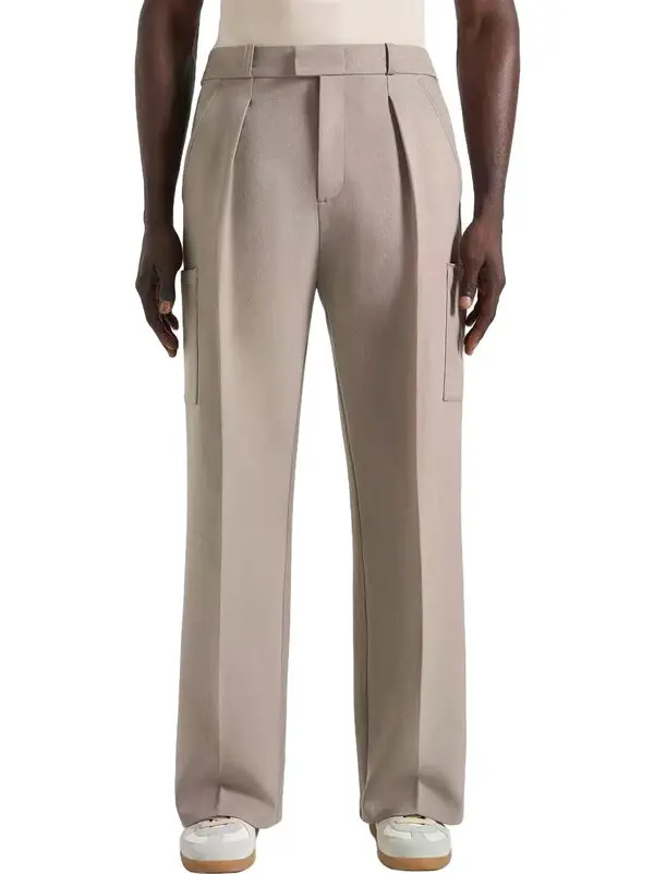 Manière De Voir Luca Pleated Pocket Trousers - Neutrals