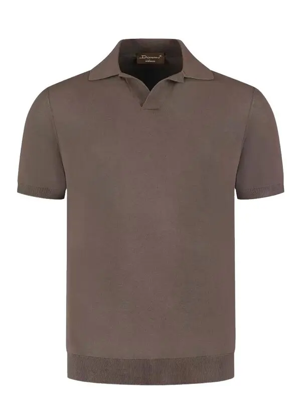 DORIANI CASHMERE Knitted Polo Shirt - Brown