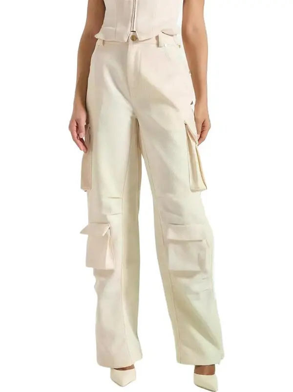 Manière De Voir Emilie Cuff-zip Flap-pocket Trousers - Neutrals