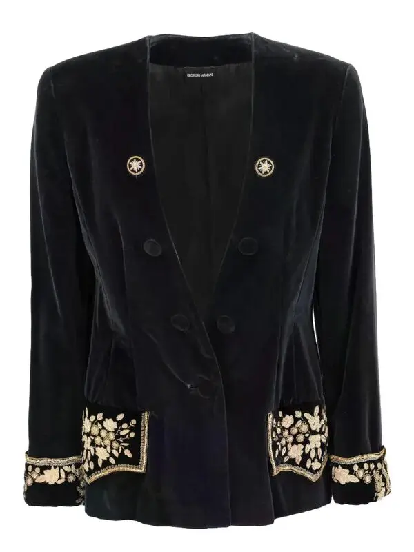 Giorgio Armani Velvet Blazer - Black