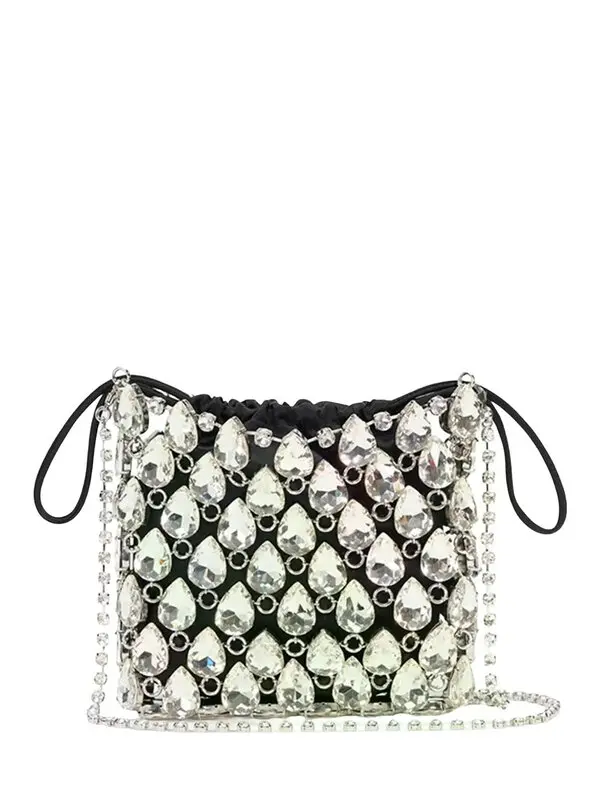 SELF-PORTRAIT Crystal Chainmail Mini Bag - Silver