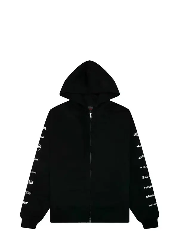PLEASURES Wordmark Zip Hoodie - Black