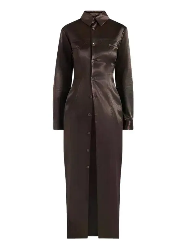 Manière De Voir Etta Tie-crinkled Shirt - Brown