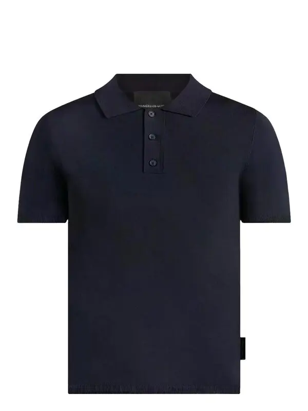 Manière De Voir Bryn Ribbed Polo Shirt - Blue