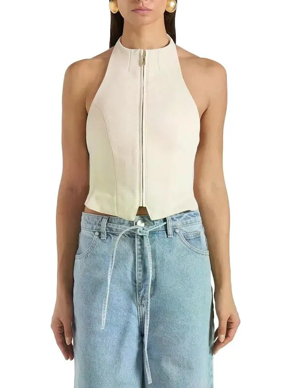 Manière De Voir Claudette Halterneck Blouse - Neutrals