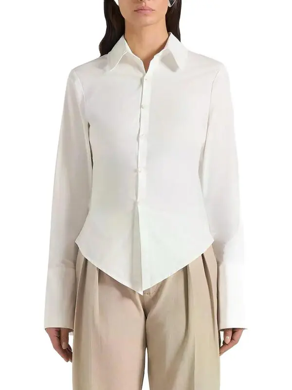 Manière De Voir Sonia Sculpted Angular Shirt - White