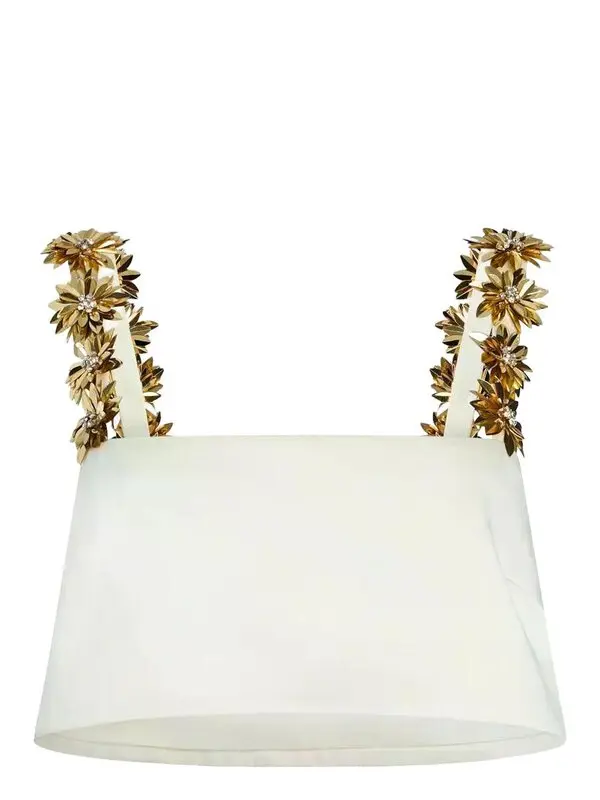 Retrofete Sinead Floral Embellished Top - Neutrals