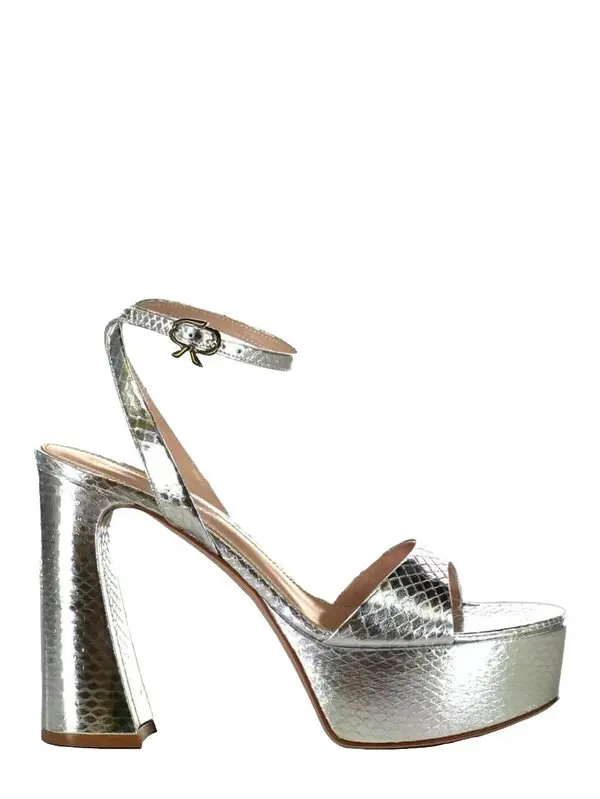GIANVITO ROSSI Nancy Platform Buckle Sandals - Silver