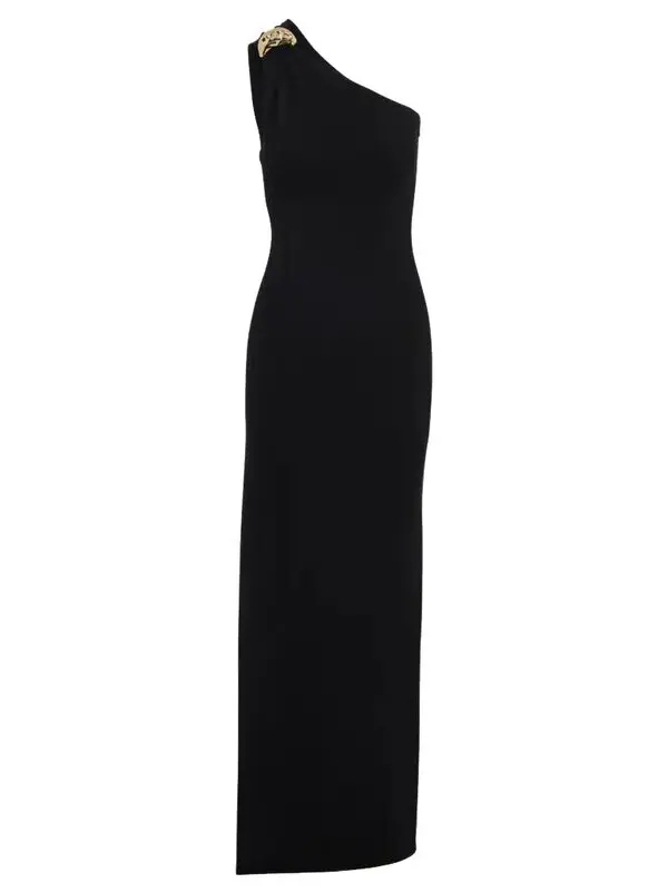 Elisabetta Franchi One-shoulder Split Midi Dress - Black
