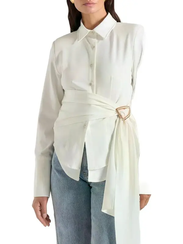 Manière De Voir Fia Wrap Shirt - White