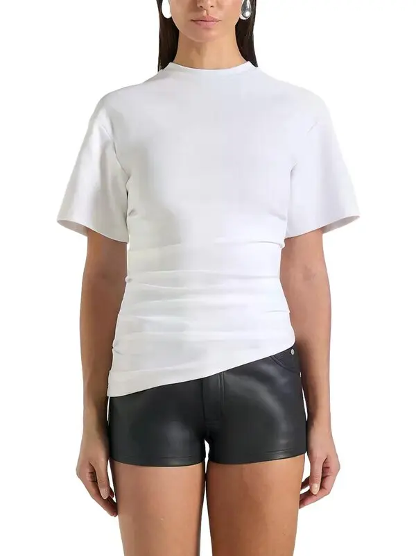 Manière De Voir Ruched Asymmetric T-shirt - White