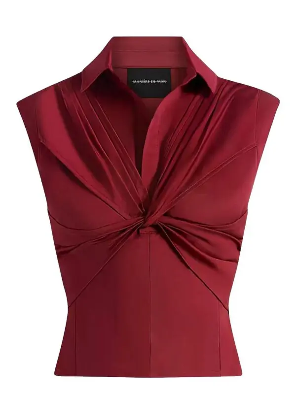 Manière De Voir Yvette Twist-seam Sleeveless Top - Red