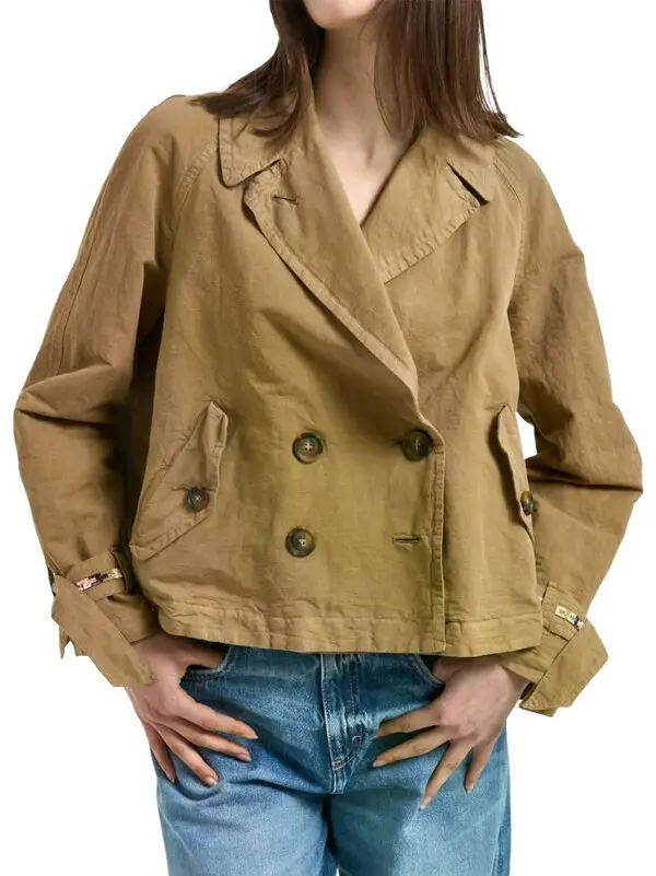 BAZAR DELUXE Double-breasted Jacket With Beaded Cuffs - Neutrals