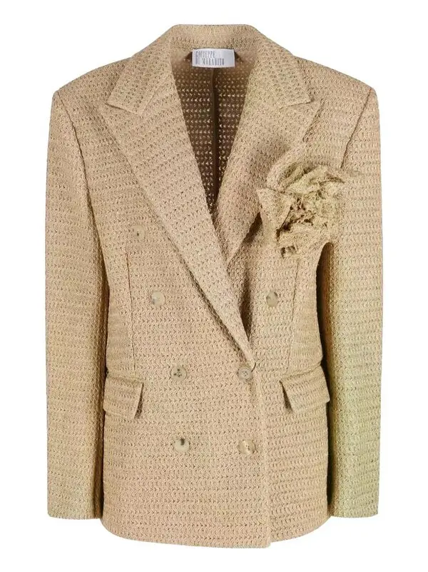 Giuseppe Di Morabito Crochet Double-breasted Blazer - Neutrals