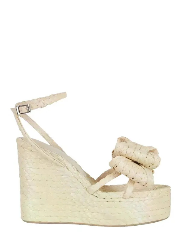 Mach & Mach Le Cadeau Raffia Espadrilles - Neutrals