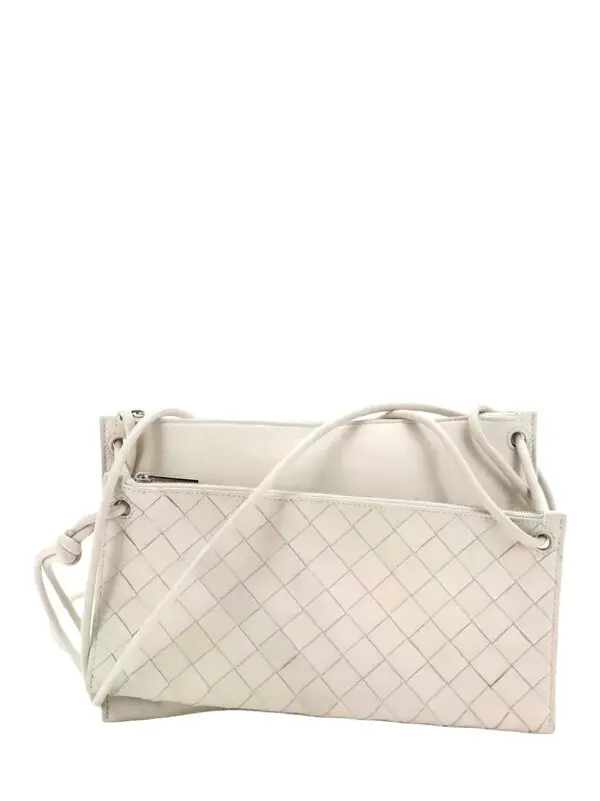 Bottega Veneta Double Pouch Intrecciato Nappa Crossbody Bag - Neutrals