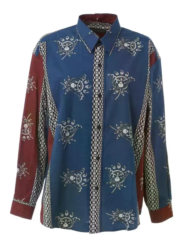 SOULEIADO Floral Print Button Shirt - Blue