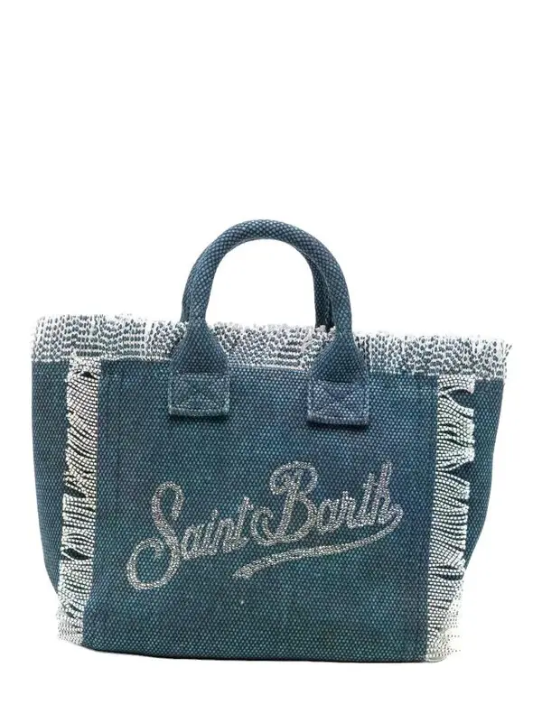 MC2 SAINT BARTH Mini Vanity Fringed Tote Bag - Blue