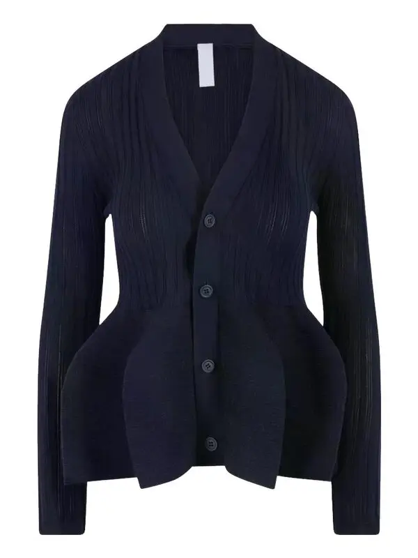 CFCL Ribbed Buttoned Cardigan - Blue