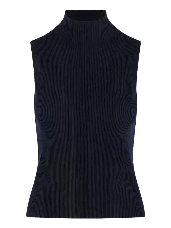 CFCL Ribbed High-neck Top - Blue
