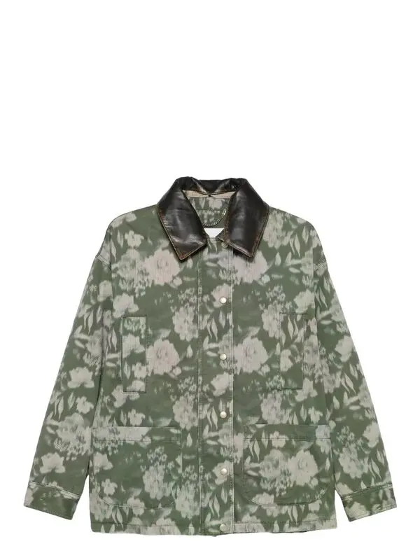HALFBOY Flower-print Collared Jacket - Green