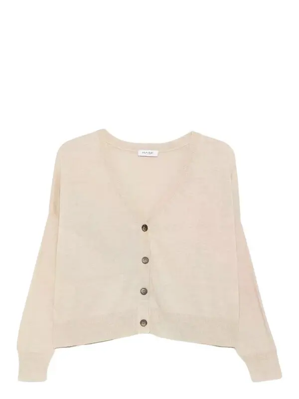 BASE Buttoned V-neck Cardigan - Neutrals